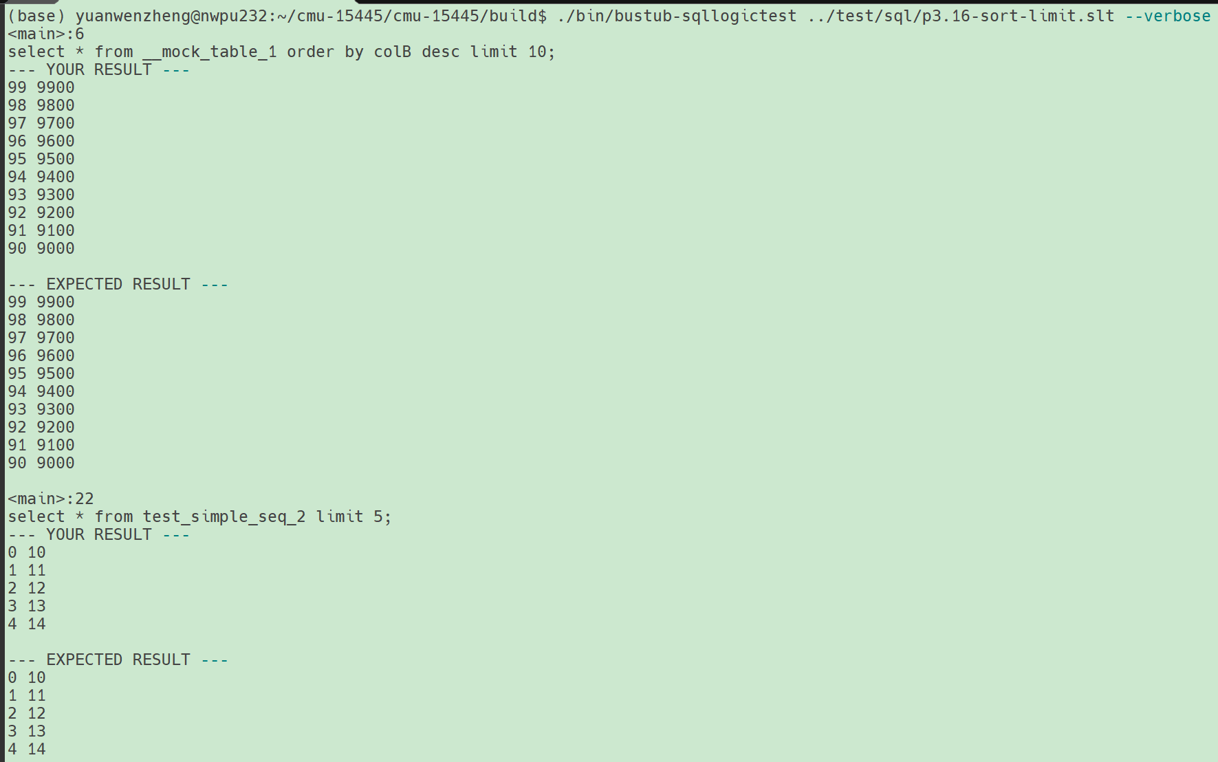 CMU-15445(10)——PROJECT#3-Query Execution-Task#4 | 爱吃土豆的个人博客